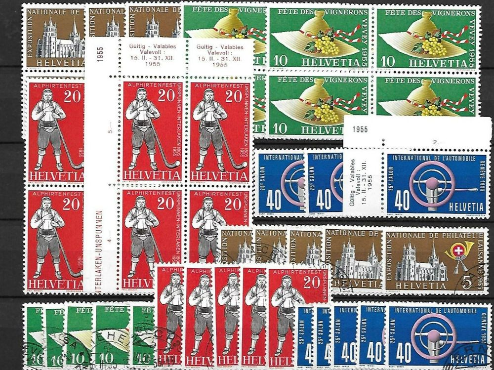 Freim. Restlot 1955 ** + gest. Kat: CHF 104.- | Kaufen auf Ricardo