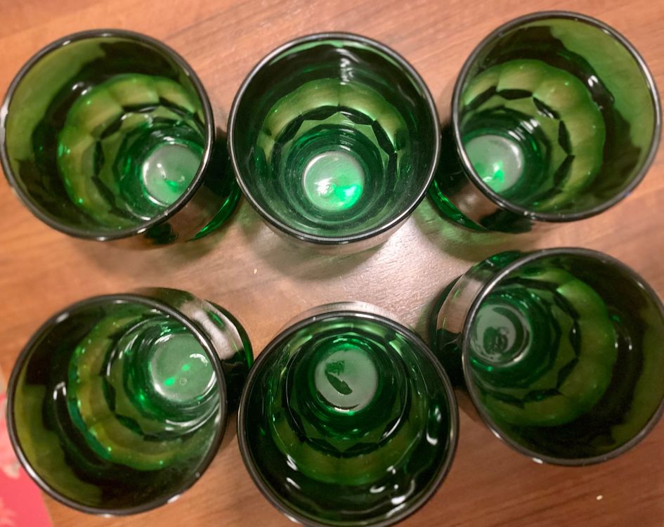 6 grün Glas Gläser Vintage wie Anchor Hocking (Gebraucht) in Unterseen ...