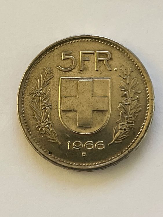 5 Franken 1966 Silber (Gebraucht) in Wetzikon ZH für CHF 8 – mit Lieferung auf Ricardo kaufen