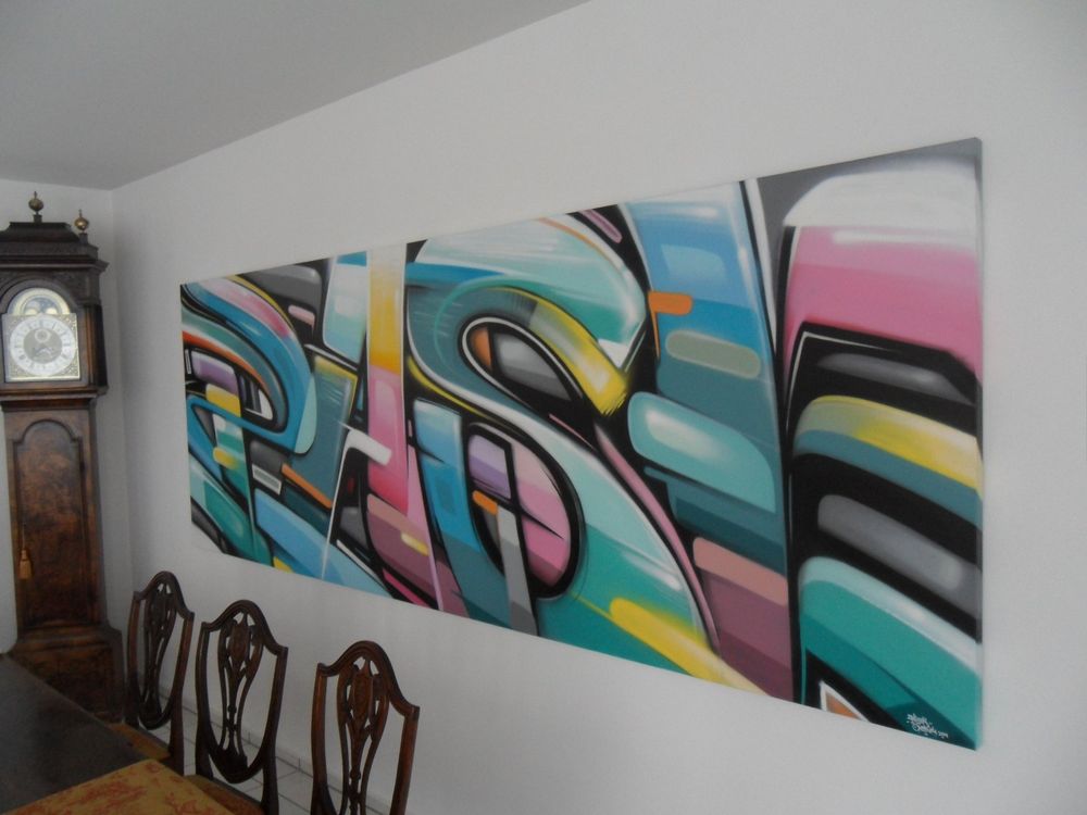 Original One Truth Graffiti Street Art von "Pase" 3.4x1.2m (Gebraucht ...