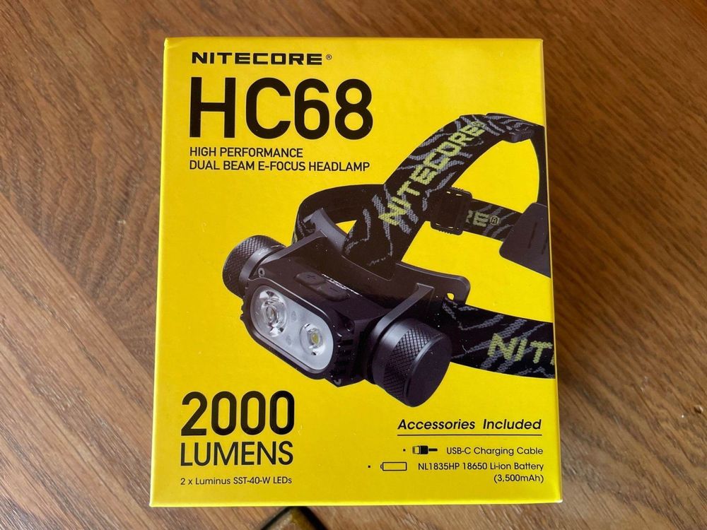 Nitecore HC68 Kopflampe mit 2000 Lumen (Neu und originalverpackt) in ...