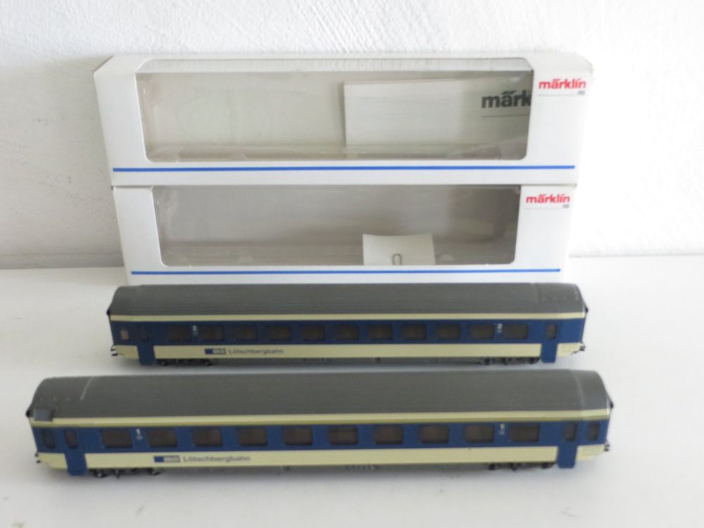 Märklin H0: Set m. 2 Schnellzugwagen BLS, 4218/4219, WS, OVP (Gebraucht ...