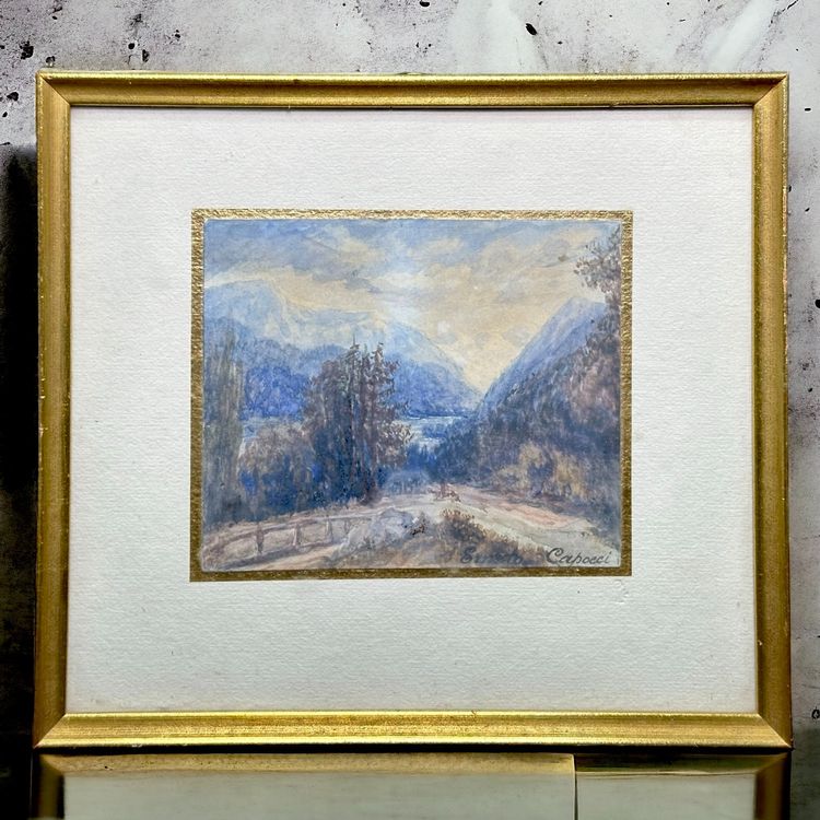 Ernesto CAPOCCI (1798-1864) aquarelle paysage de montagne (Gebraucht ...