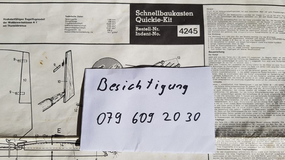 Bauplan Graupner Pilot (Gebraucht) in Seewis-Pardisla für CHF 10 – mit ...