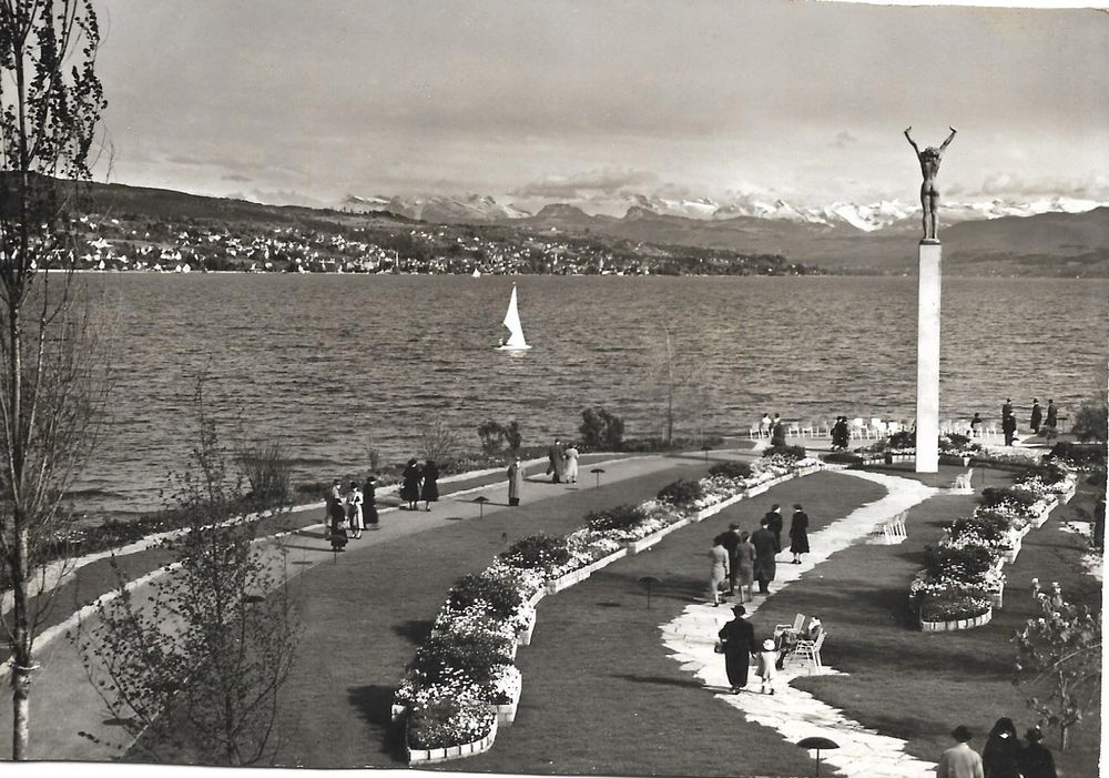 Carte postale Suisse: Zurich avec timbre expo 1939 (D'occasion) à Muraz (Collombey) pour CHF 0. ...