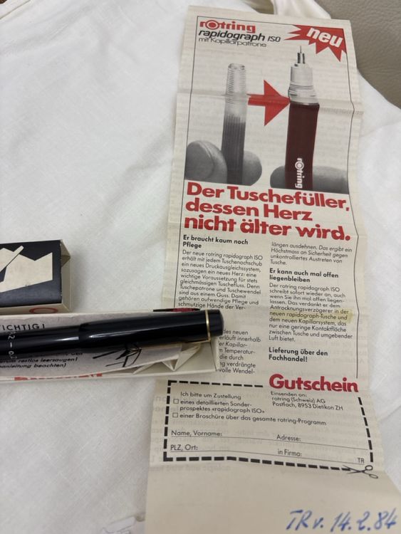 Rotring Rapidograph ISO Tuschestift Set - Rarität! (Gebraucht) in ...
