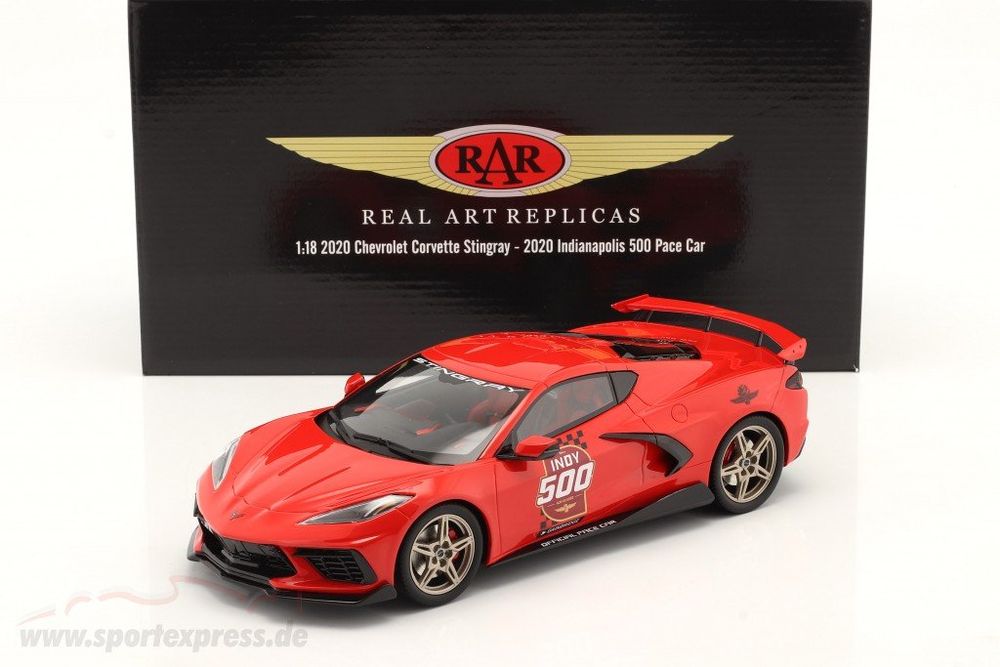 CHEVROLET CORVETTE STINGRAY PACE CAR 2020 1:18 REAL ART (Neu und ...