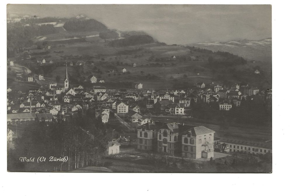 Wald (ZH) Dorfpartie mit Kirche - echte Foto-AK - 1919 | Kaufen auf Ricardo