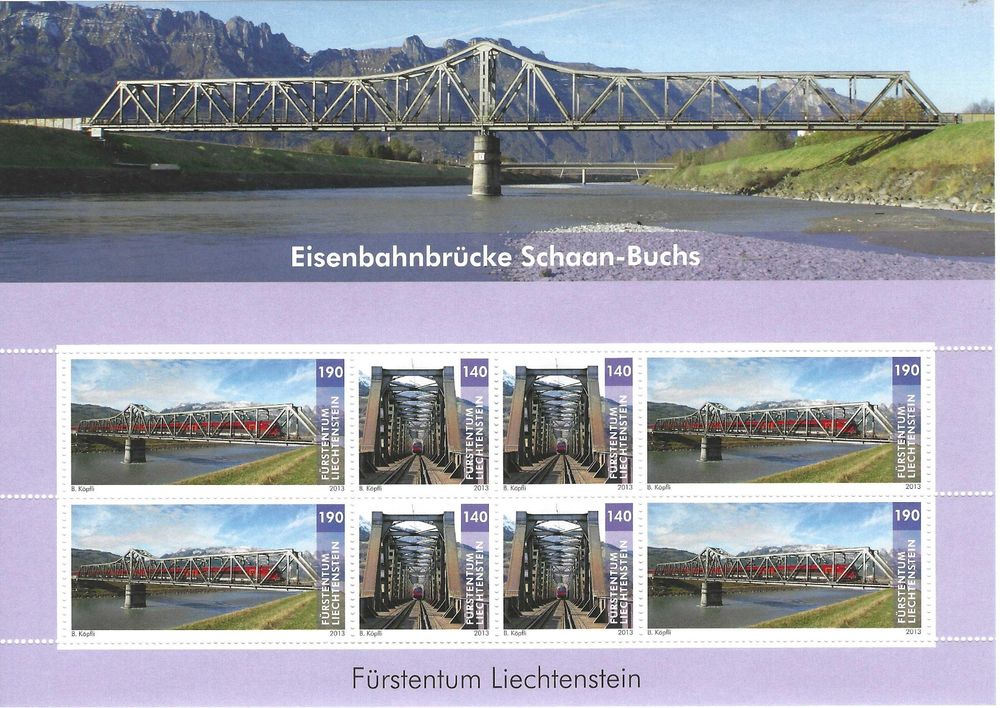 2013 Eisenbahnbrücke Schaan-Buchs, Bogen postfrisch | Kaufen auf Ricardo