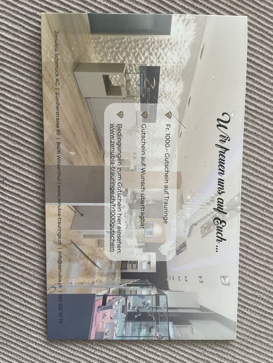 Trauringe Gutschein von Zenubia CH (Neu und originalverpackt) in Brugg ...