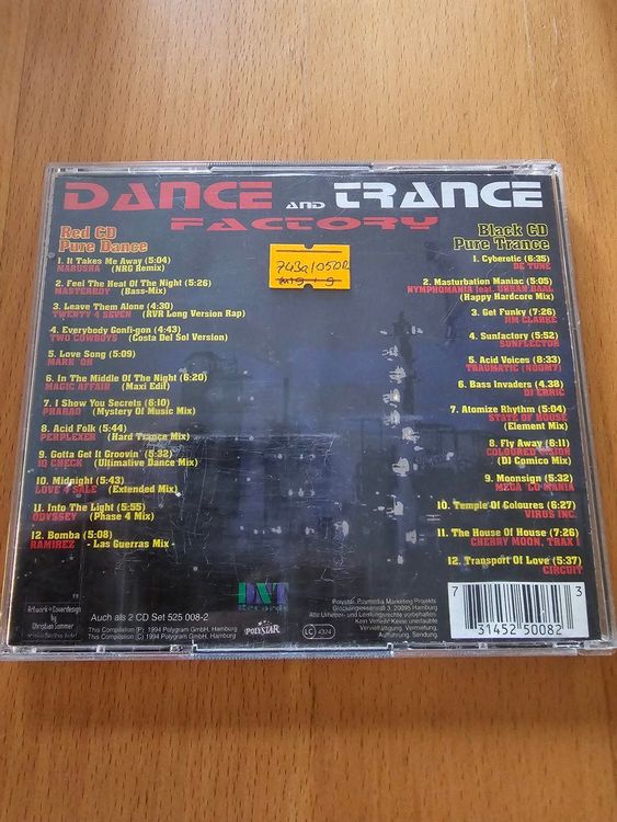 2 CD - Various – Dance And Trance Factory (1994) (Gebraucht) in ...
