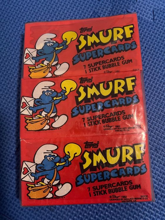 18x 1982 Topps Smurf Supercards Booster Packs Rare (Neu (gemäss ...
