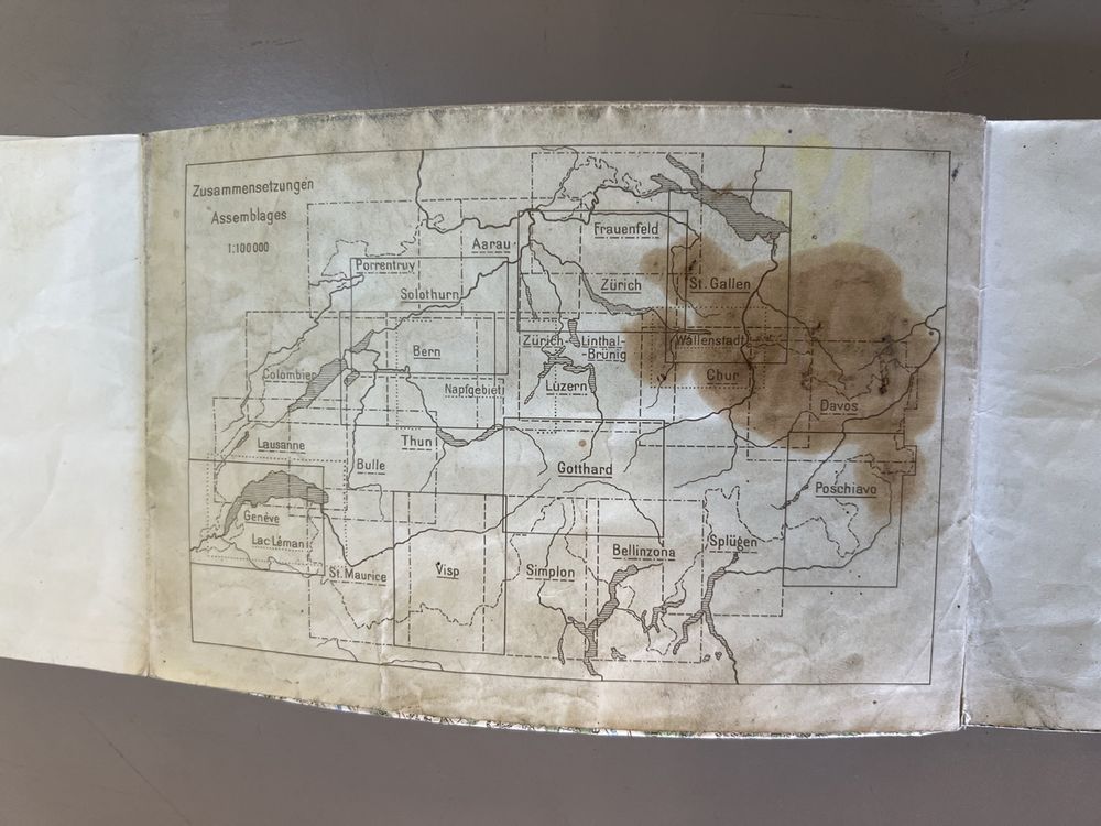 Topographische Karte Solothurn 1936 (Gebraucht) in Zuchwil für CHF 1 – mit Lieferung auf Ricardo ...