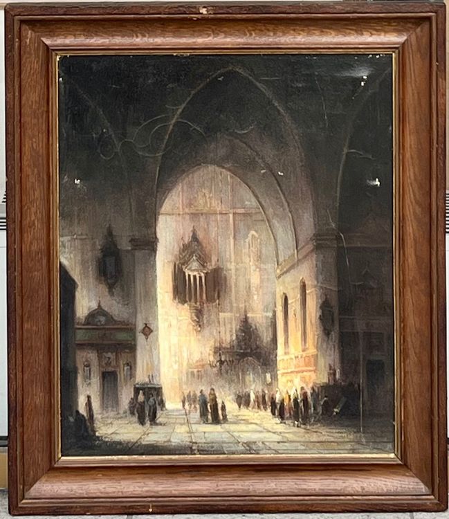 Kirche Enterieur Szene Grosse Gemälde mit Personen (Gebraucht) in Root ...