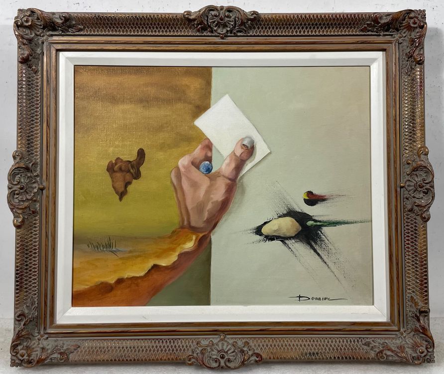 Surrealistisches Gemälde unleserlich Signiert | Kaufen auf Ricardo