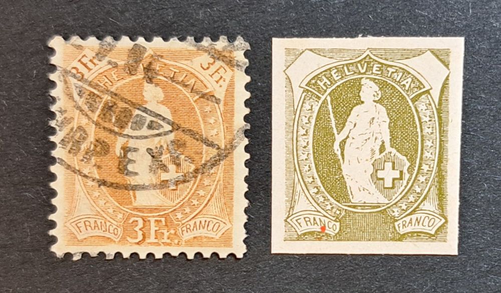 Plattenfehler SBK 72E 2.2./II Punkt unter N (Gebraucht) in Unterägeri ...