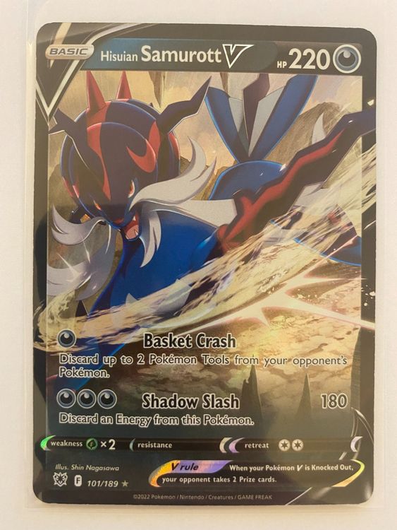 Pokemon Hisuian Samurott V 101/189 Astral Radiance EN (Neu (gemäss ...