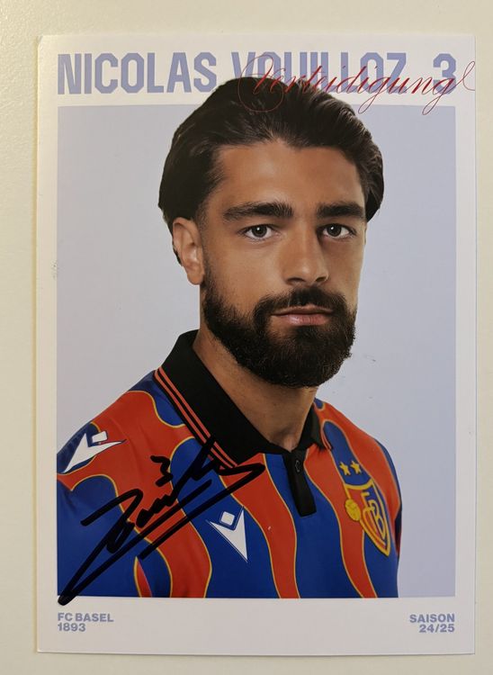 Signierte Autogramm- Sammlerkarte Nicolas Vouilloz FC Basel (Neu (gemäss Beschreibung)) in Basel ...