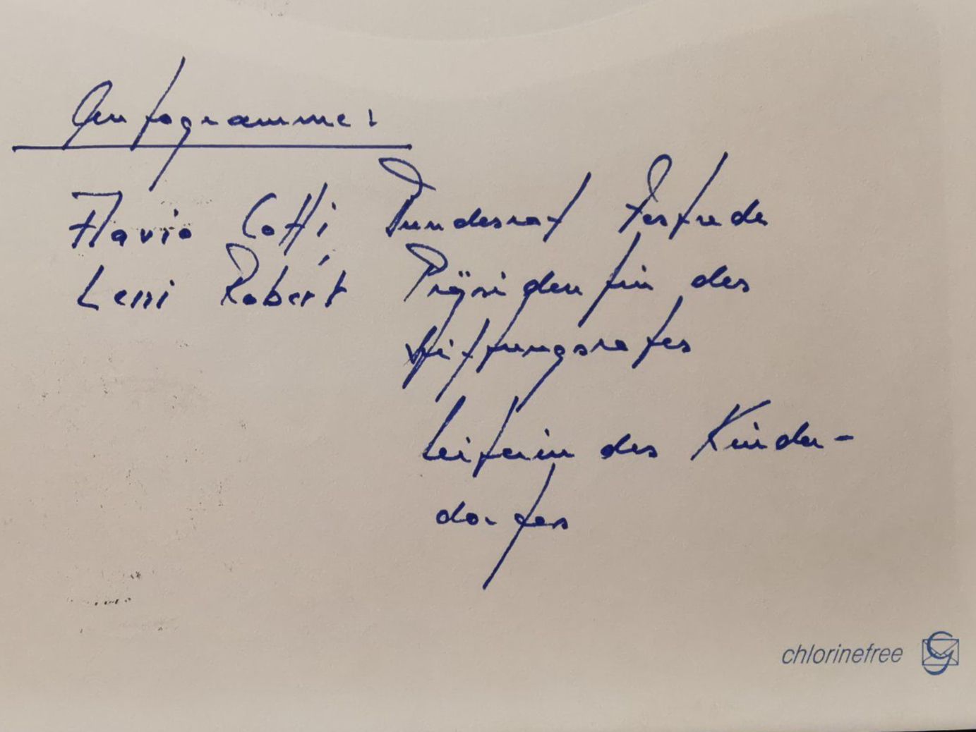 Bundesrat Cotti Unterschrift Pestalozzi Leni Robert (Gebraucht) in ...