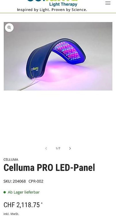 Celluma Pro LED Panel (Gebraucht) in Biel/Bienne für CHF 1900 – nur ...