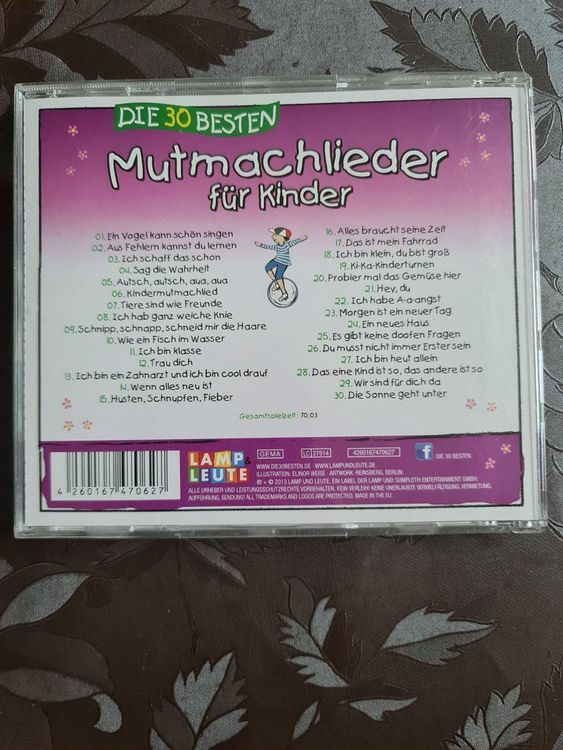 Die 30 besten Mutmachlieder für Kinder (Neu (gemäss Beschreibung)) in Illnau für CHF 9 – mit ...