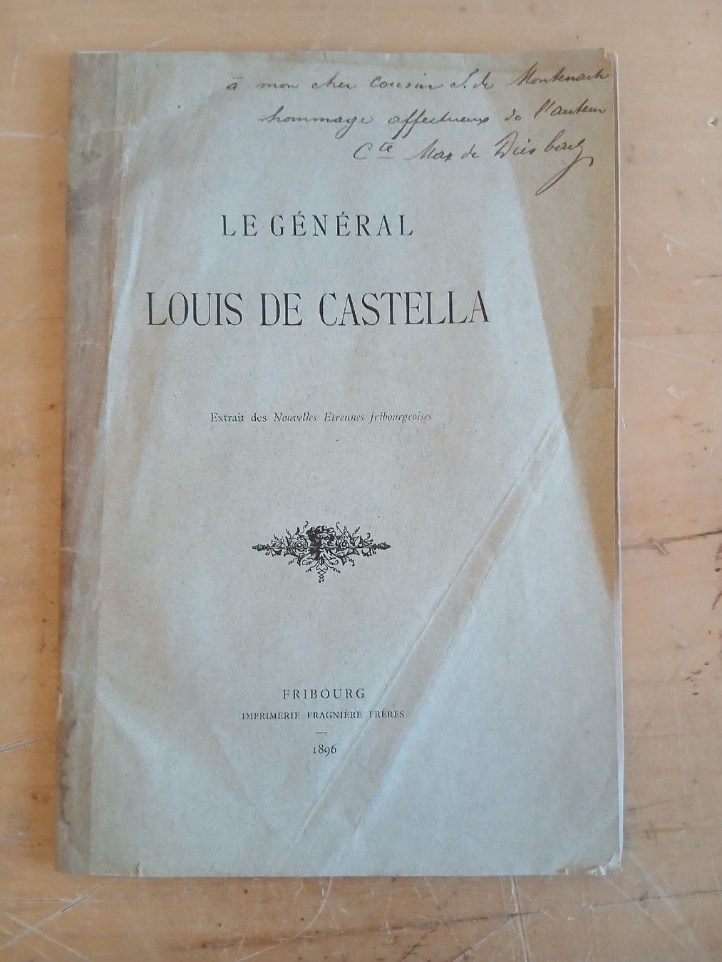 Général Louis de Castella, Fribourg 1896, très rare! (D'occasion) à ...