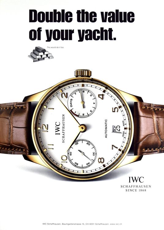Original IWC Poster Reklame Automatic Uhr 7 Days Gold rar! | Kaufen auf ...