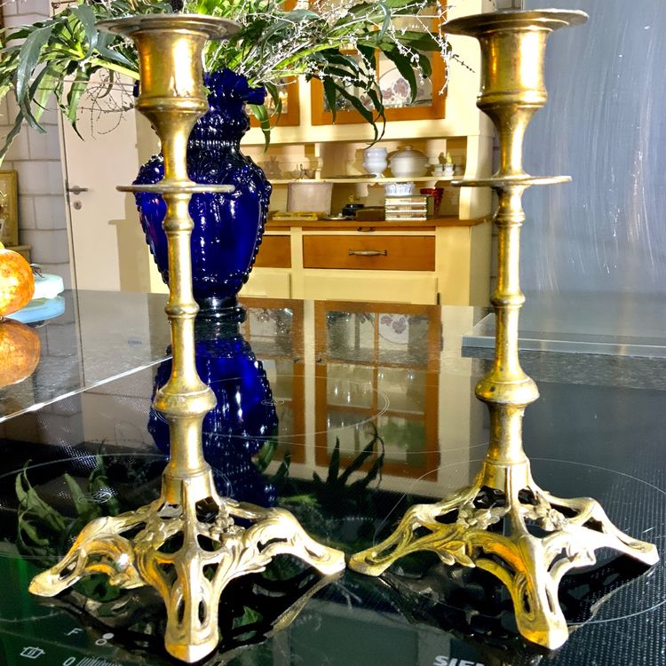 JUGENDSTIL 2 KERZENLEUCHTER ZINKGUSS BRONZIERT FRANCE,1900 (Gebraucht) in Biglen für CHF 56 ...