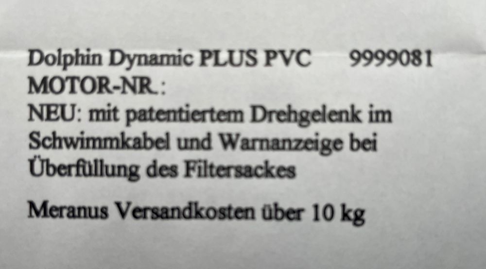 Dolphin Dynamic Plus PVC | Kaufen auf Ricardo