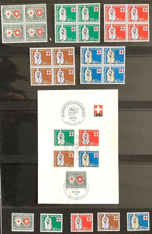 1957 Patria +Viererblock +Satz ** + FDC Satz auf PTT Bögli (Neu (gemäss Beschreibung)) in ...