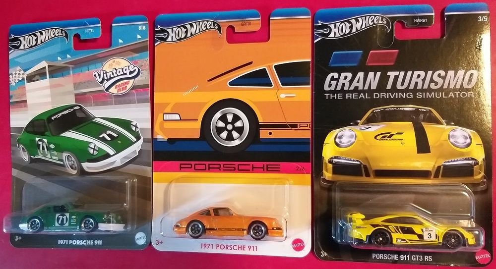 Hot Wheels 3x Porsche 911 Silver Premium (Neu und originalverpackt) in ...