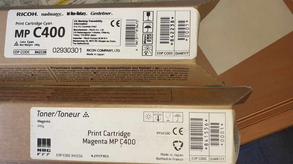 NEUE Toner MP C400 Cyan und Magenta (Neu und originalverpackt) in für ...