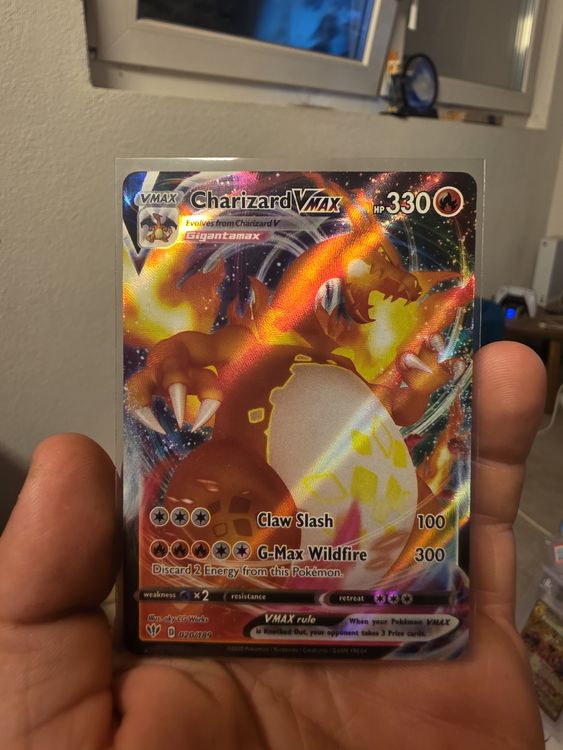 Carta Pokémon Charizard VMAX Ultra Rara 020/189 Holo (Neu (gemäss ...