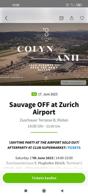 Sauvage Off Airport Rave Zürich (Neu (gemäss Beschreibung)) in Zürich ...