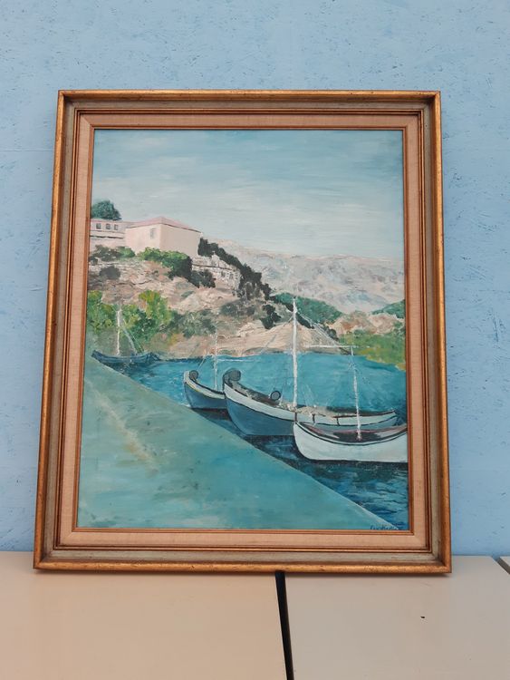 Gemälde Boote auf See signiert (Gebraucht) in Luzern für CHF 145 – nur Abholung auf Ricardo kaufen