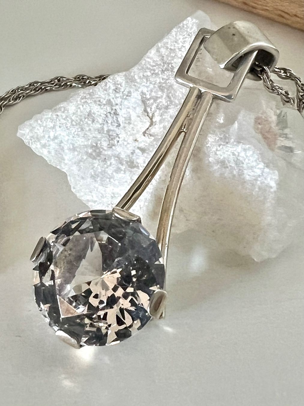 ALTON Schweden SILBER ANHÄNGER 800 BERGKRISTALL & KETTE 1972 (Gebraucht ...