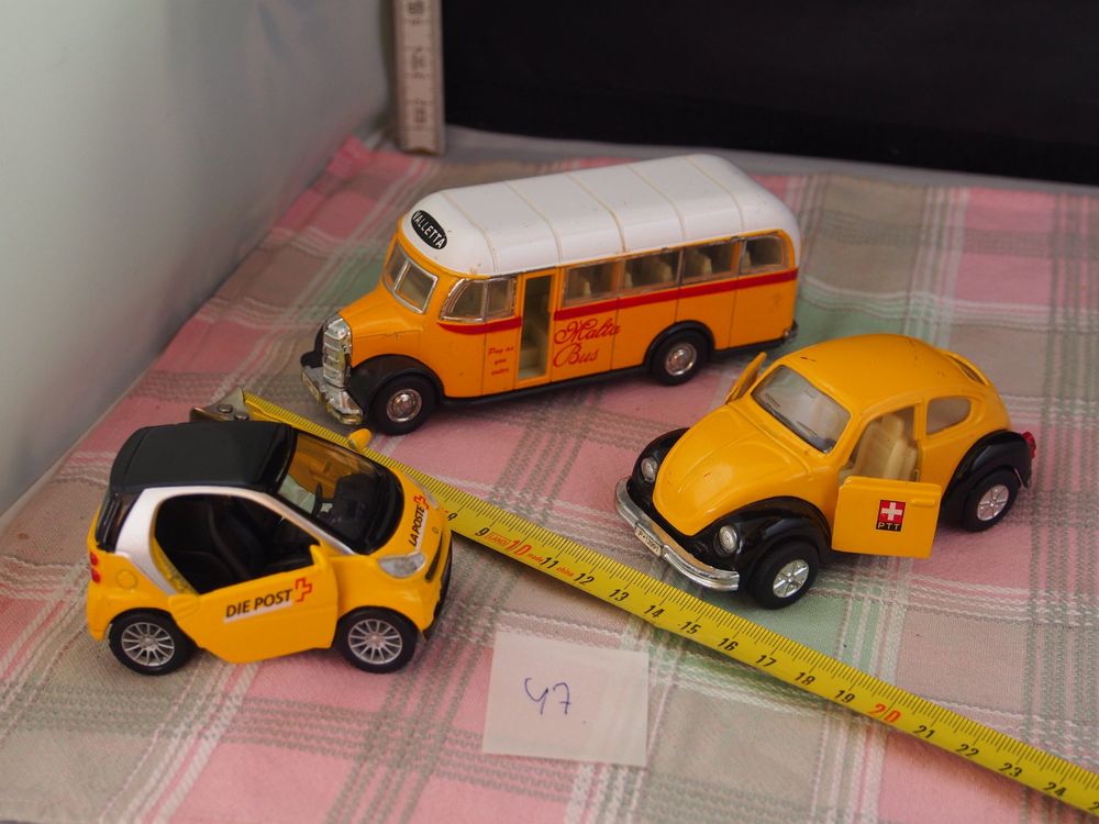 47. 3 véhicules la poste PTT bus VW coccinelle smart VINTAGE | Kaufen ...