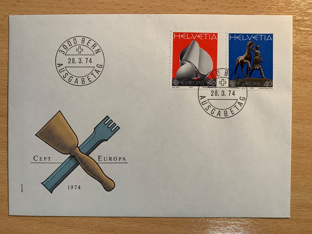 Ersttagsbrief CEPT 1974, Max Bill, Courvoisier (Gebraucht) in Ibach für ...
