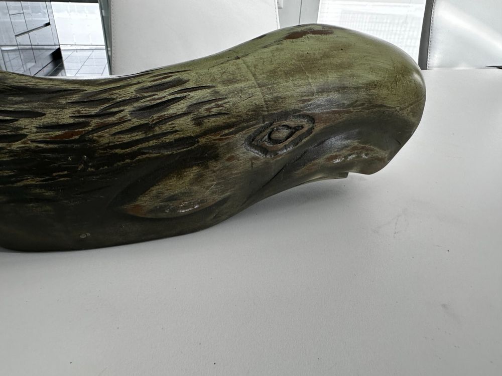Dekofigur Wal-Fisch aus Holz mit Bemalung, Länge: ca 50cm (Neu (gemäss ...