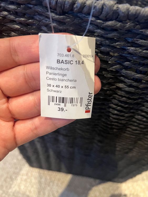 Panier à linge noir Pfister (30 x 40 x 55 cm) (Gebraucht) in St-Blaise ...