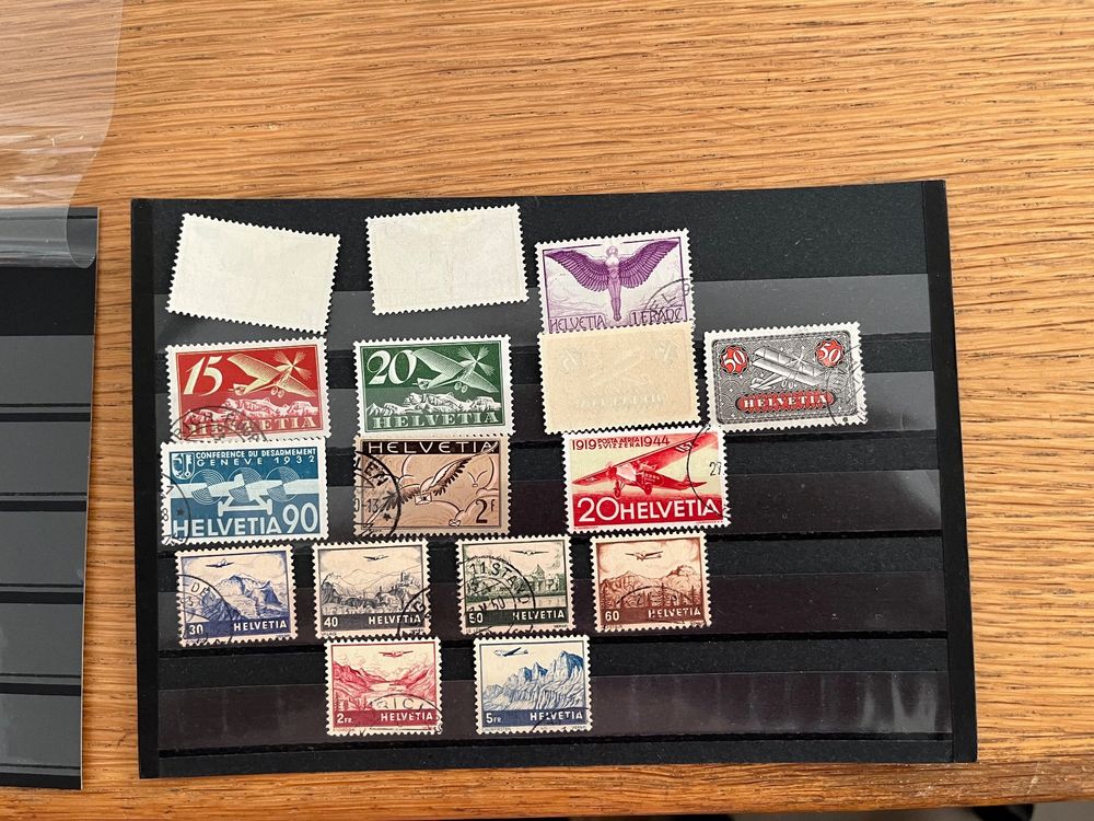 2 Steckkarten mit Schweizer Flugpost Marken ab Nummer 2 (Gebraucht) in Murgenthal für CHF 20 ...