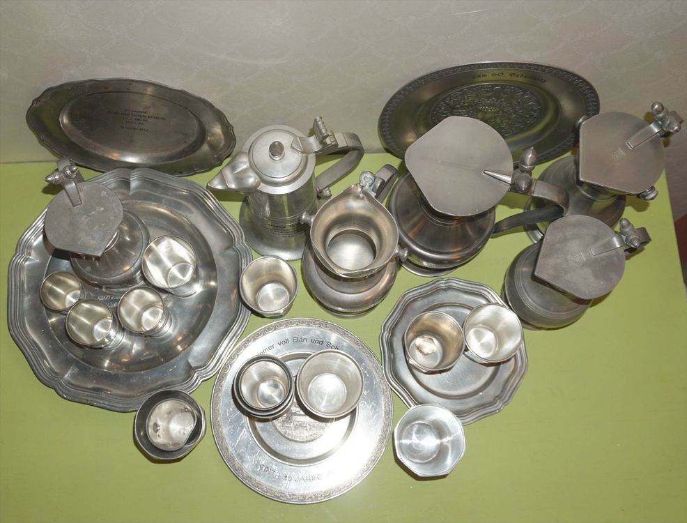Konvolut Zinnwaren über 10kg Zinn zum Schmelzen (Gebraucht) in Meggen für CHF 99 – mit Lieferung ...