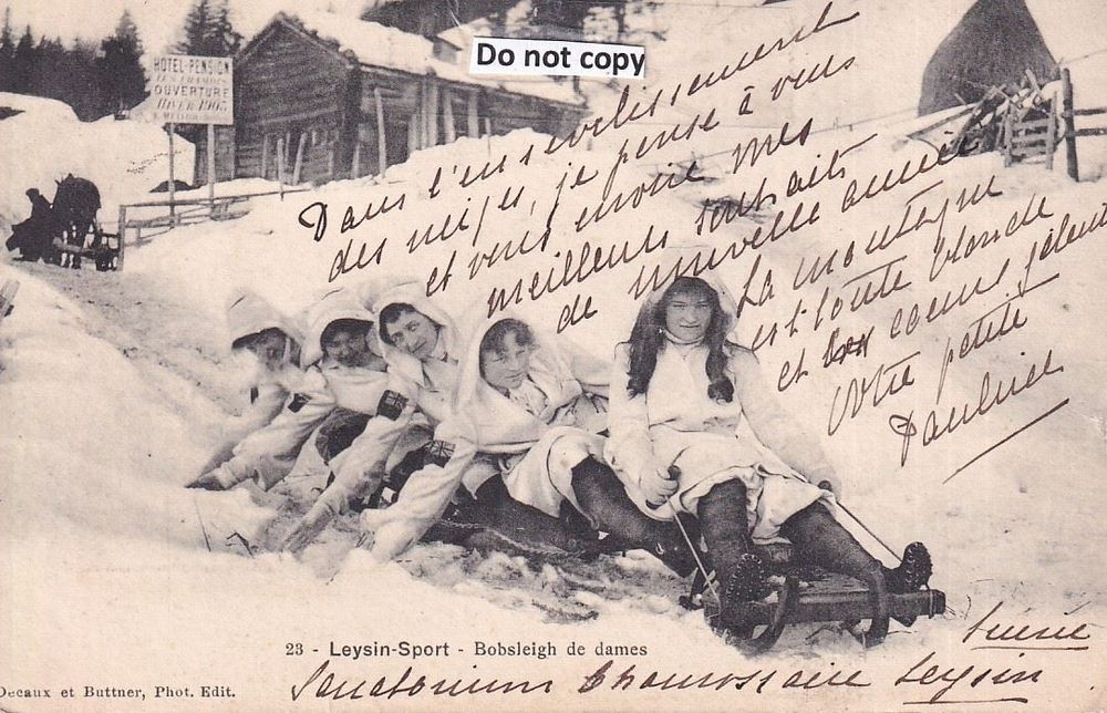 Leysin VD - Bobsleigh de Dames en 1905 | Kaufen auf Ricardo