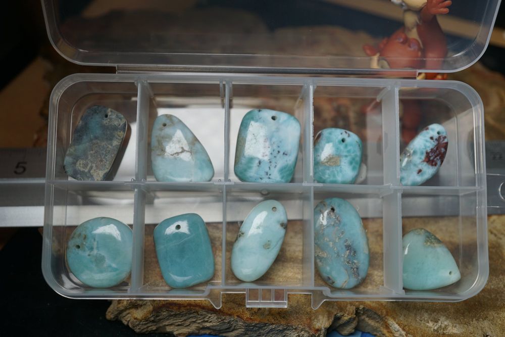 Larimar Gelocht Anhänger Set: 10 x Stück in Box (Neu und originalverpackt) in Eschenbach SG für ...