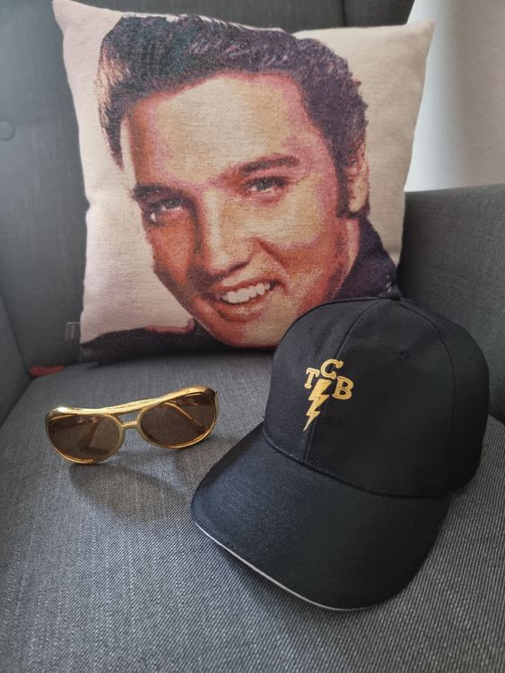 Elvis Presley - Cap ( TCB Logo ) und Brille (Neu (gemäss Beschreibung ...