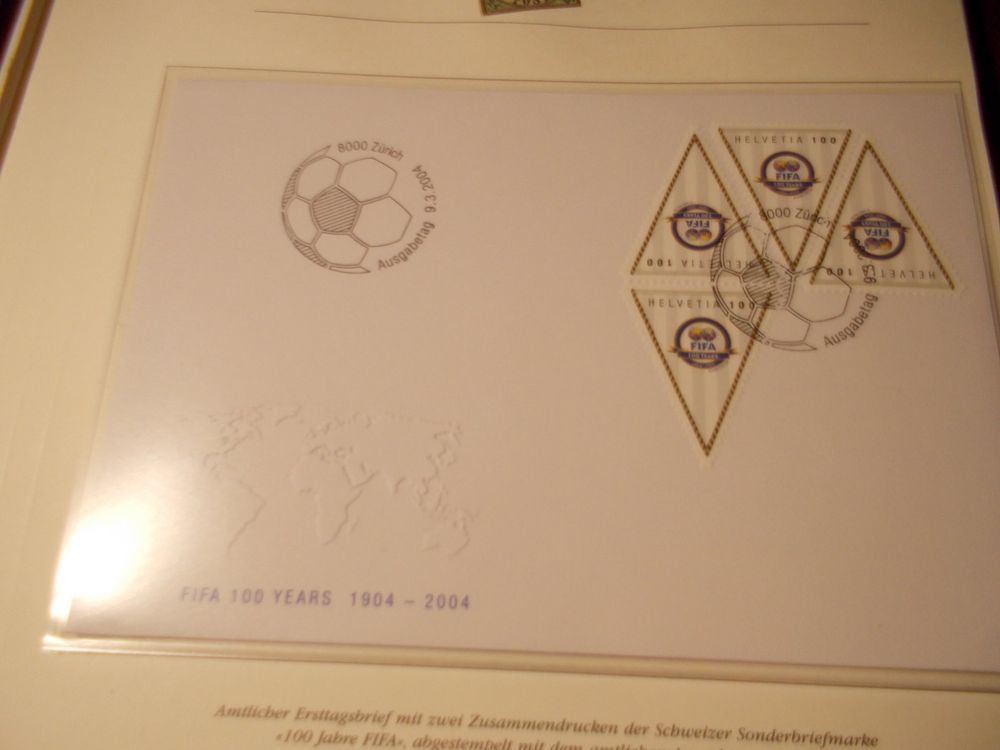 FDC 4erblock Spezial FIFA-Wimpel 2004 (Gebraucht) in Niederwil AG für ...