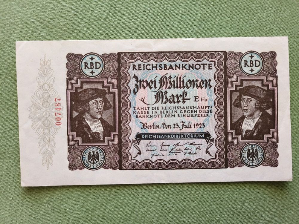 Reichsbanknote: Zwei Millionen Mark (1923) (Gebraucht) in ...