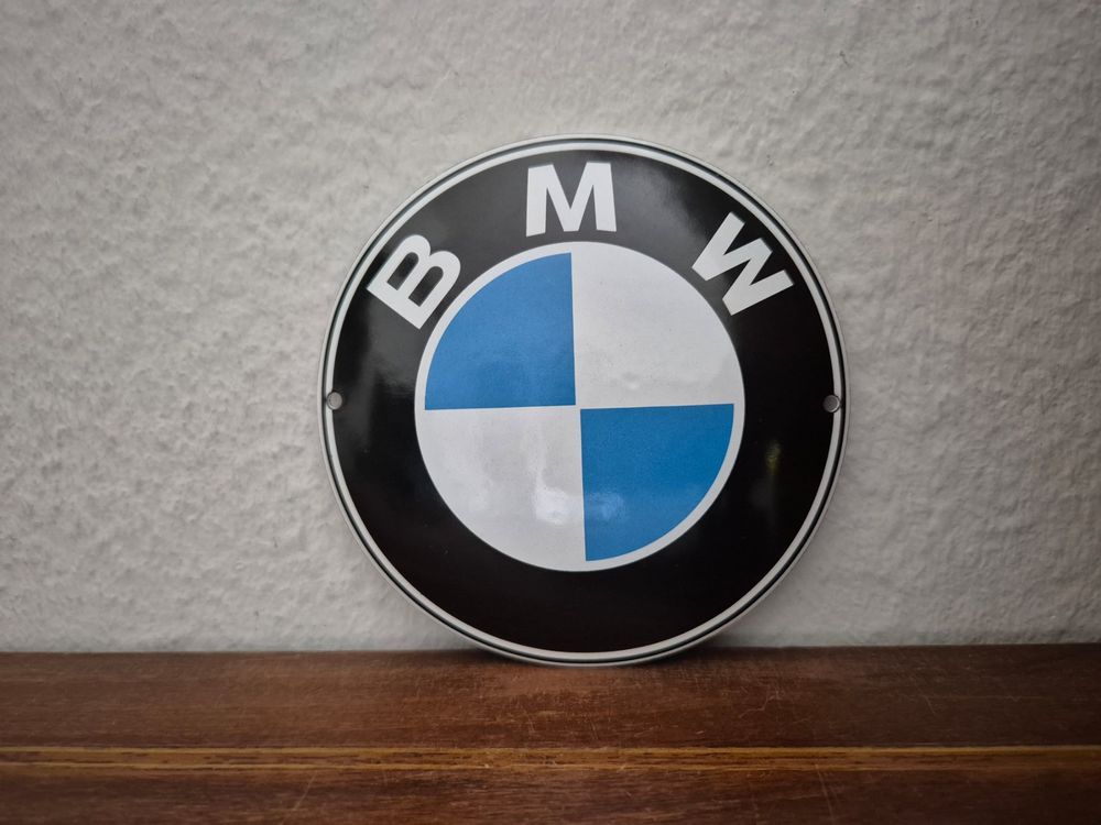 Emailschild BMW Auto Werkstatt Service Logo Emaille Schild (Neu (gemäss ...
