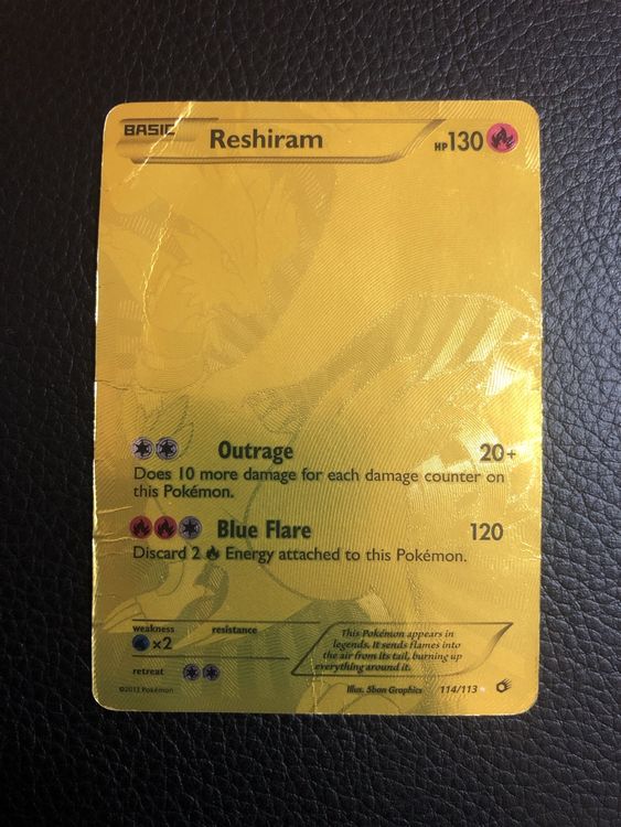 Legendary Treasures - Reshiram GOLD 114/113 Secret Rare Ab 1 (Gebraucht ...