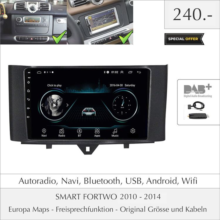 Smart Fortwo Autoradio DAB+ Navi USB BT (Neu und originalverpackt) in Chiasso für CHF 240 – mit ...